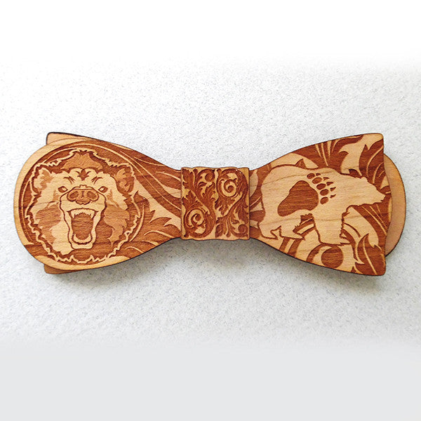 Ursidae - Bear Design, Cherry Wooden Bow Ties – W.K. Wilson